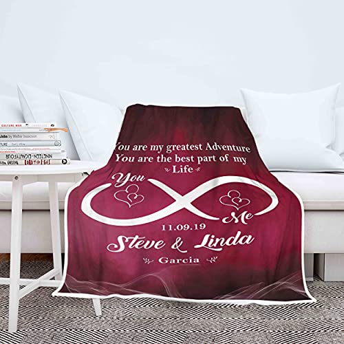 Every Love Story is Beautiful, Customized Couple Blankets, Infinity Designs, Birthday, Valentine's Day, Anniversary, Weeding Gift, Super Soft and Warm Blanket (Design 2, 50"x60")