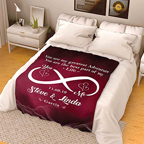 Every Love Story is Beautiful, Customized Couple Blankets, Infinity Designs, Birthday, Valentine's Day, Anniversary, Weeding Gift, Super Soft and Warm Blanket (Design 2, 50"x60")