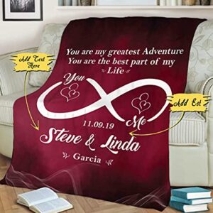 Every Love Story is Beautiful, Customized Couple Blankets, Infinity Designs, Birthday, Valentine's Day, Anniversary, Weeding Gift, Super Soft and Warm Blanket (Design 2, 50"x60")