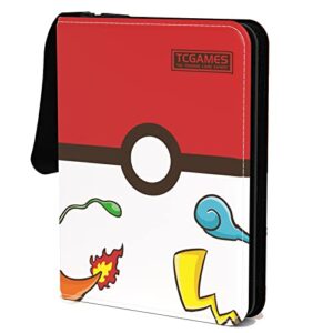 tcgames card binder 4-pocket, 440 pockets card holder album with 55 sleeves