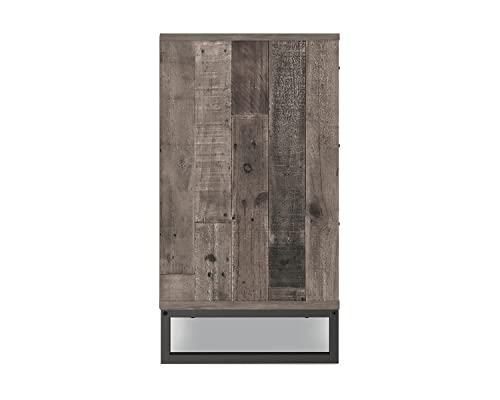 Signature Design by Ashley Neilsville Industrial 3 Drawer Chest of Drawers, Butcher Block Gray