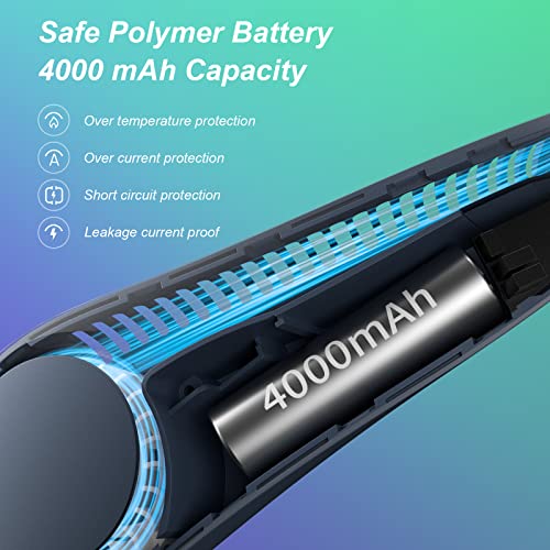 Portable Neck Fan with Unique 3 Motors, Personal Hands Free Wearable Fans with 4000 mAh, Rechargeable Air Conditioner Cool USB Fans, 3 Speeds, Quiet Battery Operated Bladeless Fan, Elegant, for Travel