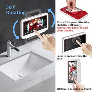 360 Rotating Shower Phone Holder Waterproof Case ,OOLYICO Shower Accessories Wall Mount Phone Holder for Shower Bathroom Mirror Bathtub with Touch Screen