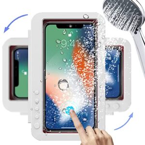 360 rotating shower phone holder waterproof case ,oolyico shower accessories wall mount phone holder for shower bathroom mirror bathtub with touch screen