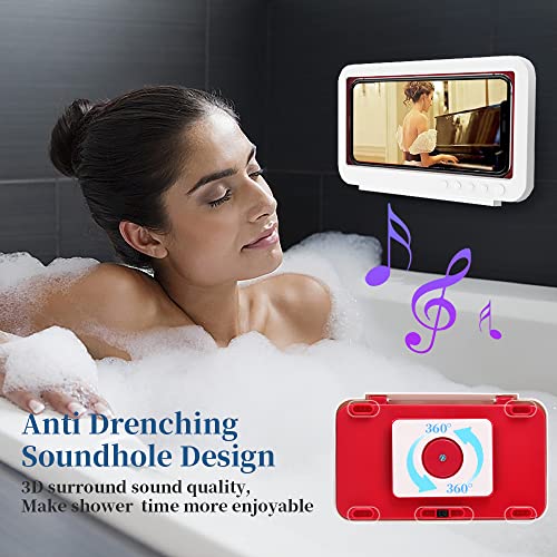 360 Rotating Shower Phone Holder Waterproof Case ,OOLYICO Shower Accessories Wall Mount Phone Holder for Shower Bathroom Mirror Bathtub with Touch Screen