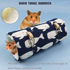 Tfwadmx 2PCS Pet Cage Hanging Hammock Hideout Tunnel Cave, Guinra Pig Warm Bunkbed, Chinchilla Bedding Accessories for Small Animals Hamster Sugar Glider Squirrel Hiding Playing Sleeping