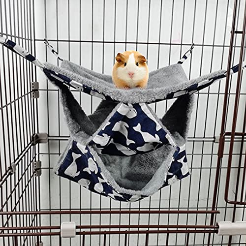 Tfwadmx 2PCS Pet Cage Hanging Hammock Hideout Tunnel Cave, Guinra Pig Warm Bunkbed, Chinchilla Bedding Accessories for Small Animals Hamster Sugar Glider Squirrel Hiding Playing Sleeping