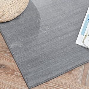 jinchan Area Rug 4x6 Modern Abstract Rug Grey Accent Rug Indoor Kitchen Rug Striped Ombre Print Mat Low Pile Rug Soft Carpet Contemporary Floor Cover for Living Room Bedroom Dining Room