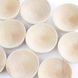 Chica and Jo Set of 10 Small Unfinished Wooden Bowls - Pinch Bowls, Condiment Cups, Salt Cellars (10)