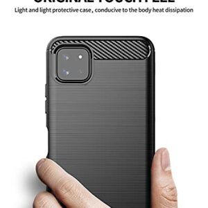 M MAIKEZI Samsung A22 5G case,Galaxy A22 5G case,with HD Screen Protector, Soft TPU Slim Fashion Non-Slip Protective Phone Case Cover for Samsung Galaxy A22 5G (Black Brushed TPU)