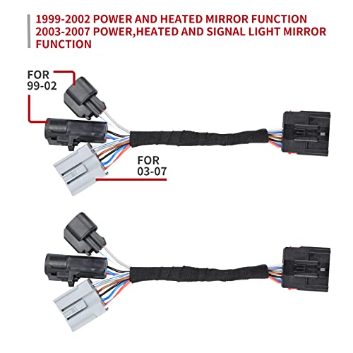 GWNOWZZET 2 Pcs Tow Mirrors Adapter for Ford F250 F350 F450 F550 Super Duty Truck 1999-2007 Mirrors Conversion Harness Wiring Connector