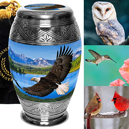 Eagle Cremation Urn - Urns for Ashes Adult Male for Funeral, Burial, or Niche Cremation Urns for Adult Ashes - American Eagle Urns for Human Ashes Large, XL or Keepsakes