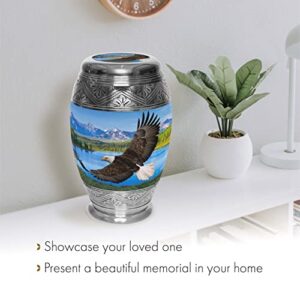 Eagle Cremation Urn - Urns for Ashes Adult Male for Funeral, Burial, or Niche Cremation Urns for Adult Ashes - American Eagle Urns for Human Ashes Large, XL or Keepsakes