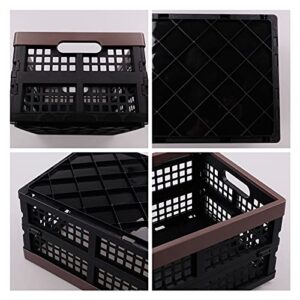 Yesdate 3-Pack Plastic Folding Baskets, Collapsible Storage Basket/Milk Crate, 15 L, f