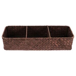 cabilock bathroom storage bins natural seagrass storage basket bathroom storage basket for toilet tank top countertop organizer water hyacinth basket coffee storage baskets for shelves