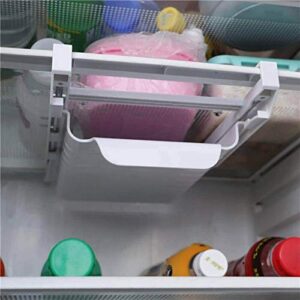 BBGT Hanging Storage Rack, Ziplock Bag Organizer, Telescopic Storage Clip Slide Rail Tray, Food Bag Zip-Bag Fresh Holder for Fridge Freezer Refrigerator