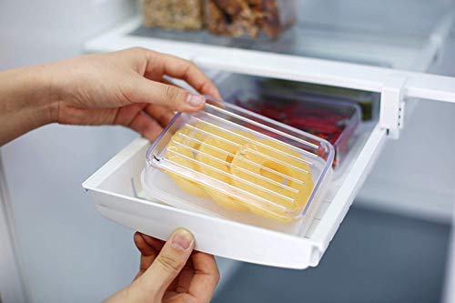 BBGT Hanging Storage Rack, Ziplock Bag Organizer, Telescopic Storage Clip Slide Rail Tray, Food Bag Zip-Bag Fresh Holder for Fridge Freezer Refrigerator