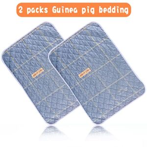 Tfwadmx Guinea Pig Cage Liners Washable Guinea Pig Pee Pads Waterproof Reusable Rabbit Bedding Mat Super Absorbent Pee Pad Anti-Slip Bottom Cage Accessories for Small Animals 