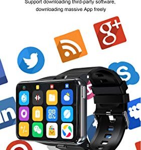 4G Smart Watch Phone, Android 9.0 MTK6761 Quad Core 4GB+64GB Smartwatch 2.88" Large Screen Men Watch 2300mAh 5.0MP+13.0MP Dual Camera Face Unlock IP67 Waterproof Fitness Activity Tracker (Black)