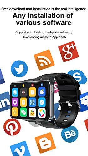 4G Smart Watch Phone, Android 9.0 MTK6761 Quad Core 4GB+64GB Smartwatch 2.88" Large Screen Men Watch 2300mAh 5.0MP+13.0MP Dual Camera Face Unlock IP67 Waterproof Fitness Activity Tracker (Black)