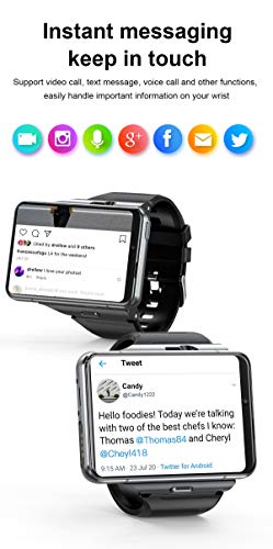 4G Smart Watch Phone, Android 9.0 MTK6761 Quad Core 4GB+64GB Smartwatch 2.88" Large Screen Men Watch 2300mAh 5.0MP+13.0MP Dual Camera Face Unlock IP67 Waterproof Fitness Activity Tracker (Black)