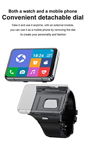 4G Smart Watch Phone, Android 9.0 MTK6761 Quad Core 4GB+64GB Smartwatch 2.88" Large Screen Men Watch 2300mAh 5.0MP+13.0MP Dual Camera Face Unlock IP67 Waterproof Fitness Activity Tracker (Black)