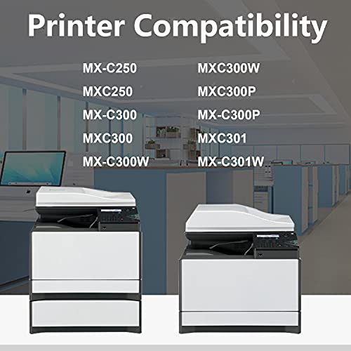 Compatible MX-C30NT-B Toner Cartridge Replacement for Sharp MX-C250 MXC250 MX-C300 MXC300 MX-C300W MXC300W MXC300P MXC301 Printer Ink Cartridge (Black,1-Pack)