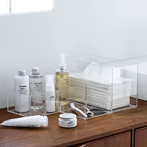 無印良品 MUJI 44089576 Overlapping Acrylic Box, Medium, Approx. Width 10.0 x Depth 5.0 x Height 3.1 inches (25.2 x 12.6 x 8 cm), Transparent