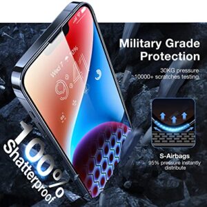 TORRAS Diamond Shield for iPhone 13 Pro Screen Protector, iPhone 14, iPhone 13 Screen Protector Tempered Glass with Strengthened Edge 9H Hardness [Full Coverage] Anti-Fingerprints 2-Pack, 6.1"