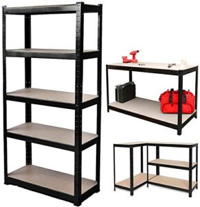 autofather heavy duty 5 tier boltless shelving unit greenhouse garage utility home storage rack 59" x 28" x 12"