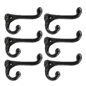 tinsow wall mount coat hanger, hooks rustic farmhouse cast iron towel hanger (6)