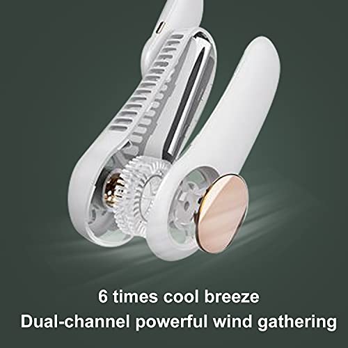 KDO Upgraded Portable 350°Rotation Bladeless Personal Neck Fan ,Rechargeable 2400 mAh battery, Leafless &Foldable Hand Free Neck Hanging USB Whisper Quiet Headphone Design for home, Outdoor, Sports, Travel, office Fan