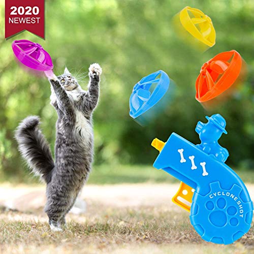 Cat Fetch Toy - Cat Tracks Cat Toy - Fun Levels of Interactive Play - Cat Toys with 5 Colors Flying Propellers Satisfies Kitty’s Hunting, Chasing & Exercising Needs (2PC)