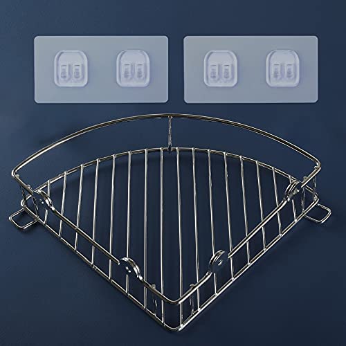 Jetec 8 Pieces Bathroom Shelf Adhesive Hooks Sticker Strong Hooks for Shower Caddy Basket Double Claw Wall Hooks Sticker for Kitchen Bathroom (6 x 12 cm)