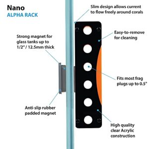 ESHOPPS Alpha Rack Nano Magnetic Coral Frag Rack with Strong Anti-Slip Rubber Padded Magnet for Nano Reef Tanks, Holds 6 Frags