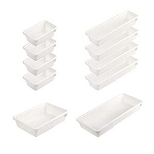 laugh cat expandable drawer organizer and storage bins set of 10 plastic divider box for kitchen makeup tray bathroom office