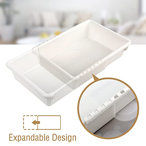 Laugh Cat Expandable Drawer Organizer and Storage Bins Set of 10 Plastic Divider Box For Kitchen Makeup Tray Bathroom Office