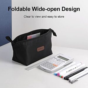 Gutliebe Pencil Case Multifunctional Pen Bag Pouch Pen Marker Case Pouch Bag Holder Small Cute Capacity for High Middle Primary School Student Teen Boy Portable (Black)