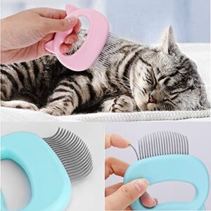 3 Pieces Cat Bathing Bag Cat Shower Net Bag with Cat Shell Comb, Anti-Bite Anti-Scratch Adjustable Breathable Mesh Grooming Carrier Bag for Pets, Bathing, Nail Trimming, Feeding Medicine, Ear Clean