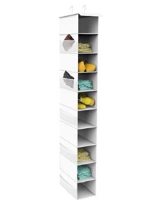 libeder hanging shoe organizer,10-shelf hanging closet organizers and storage shoes organizer shelves hanging shoe rack holder with 6 mesh side pockets