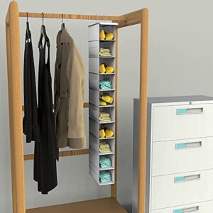 Libeder Hanging Shoe Organizer,10-Shelf Hanging Closet Organizers and Storage Shoes Organizer Shelves Hanging Shoe Rack Holder with 6 Mesh Side Pockets