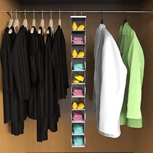 Libeder Hanging Shoe Organizer,10-Shelf Hanging Closet Organizers and Storage Shoes Organizer Shelves Hanging Shoe Rack Holder with 6 Mesh Side Pockets