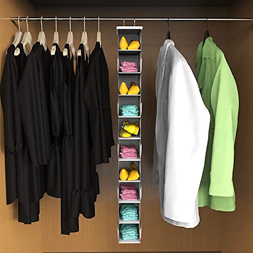 Libeder Hanging Shoe Organizer,10-Shelf Hanging Closet Organizers and Storage Shoes Organizer Shelves Hanging Shoe Rack Holder with 6 Mesh Side Pockets