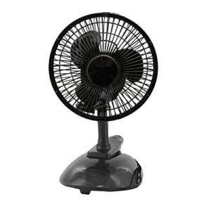 kosmosta 6 inch 2 speed-adjustable tilt, 2 in 1 clip and table fan personal clip on fan plug in clip fan for the home, office, dorm black color fan