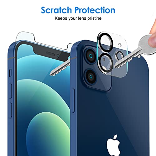 JETech Screen Protector for iPhone 12 6.1-Inch with Camera Lens Protector (Not for iPhone 12 Pro), Tempered Glass Film, 2-Pack Each