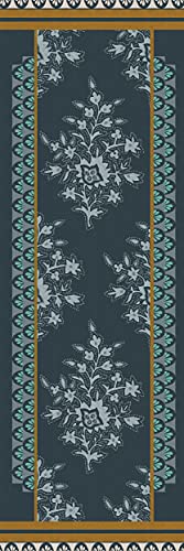 Studio M Floor Flair Hadley Hall - Pond Traditional Floral - 2 x 6 Ft Decorative Vinyl Rug - Non-Slip, Waterproof Floor Mat - Easy to Clean, Ultra Low Profile - Printed in The USA