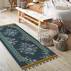 Studio M Floor Flair Hadley Hall - Pond Traditional Floral - 2 x 6 Ft Decorative Vinyl Rug - Non-Slip, Waterproof Floor Mat - Easy to Clean, Ultra Low Profile - Printed in The USA