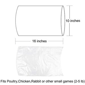 Poultry Shrink Bags 10"x16" 50Pack Clear Poultry Heat Shrink Wrap BPA Free Freezer Safe with 50 Zip Ties,50PCS Freezer Labels and a Silicone Straw for Chickens,Rabbits