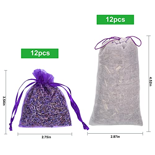 24 Pack Moth Repellent for Closet Lavender Sachet Bags, Cedar Blocks for Clothes Storage, Cedar Lavender Bags and Protect Clothing Closets Drawers Freshener