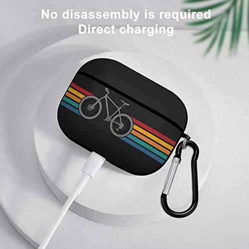 Retro Cycling Bicycle Airpods Case Cover for Apple AirPods Pro Cute Airpod Case for Boys Girls Silicone Protective Skin Airpods Accessories with Keychain